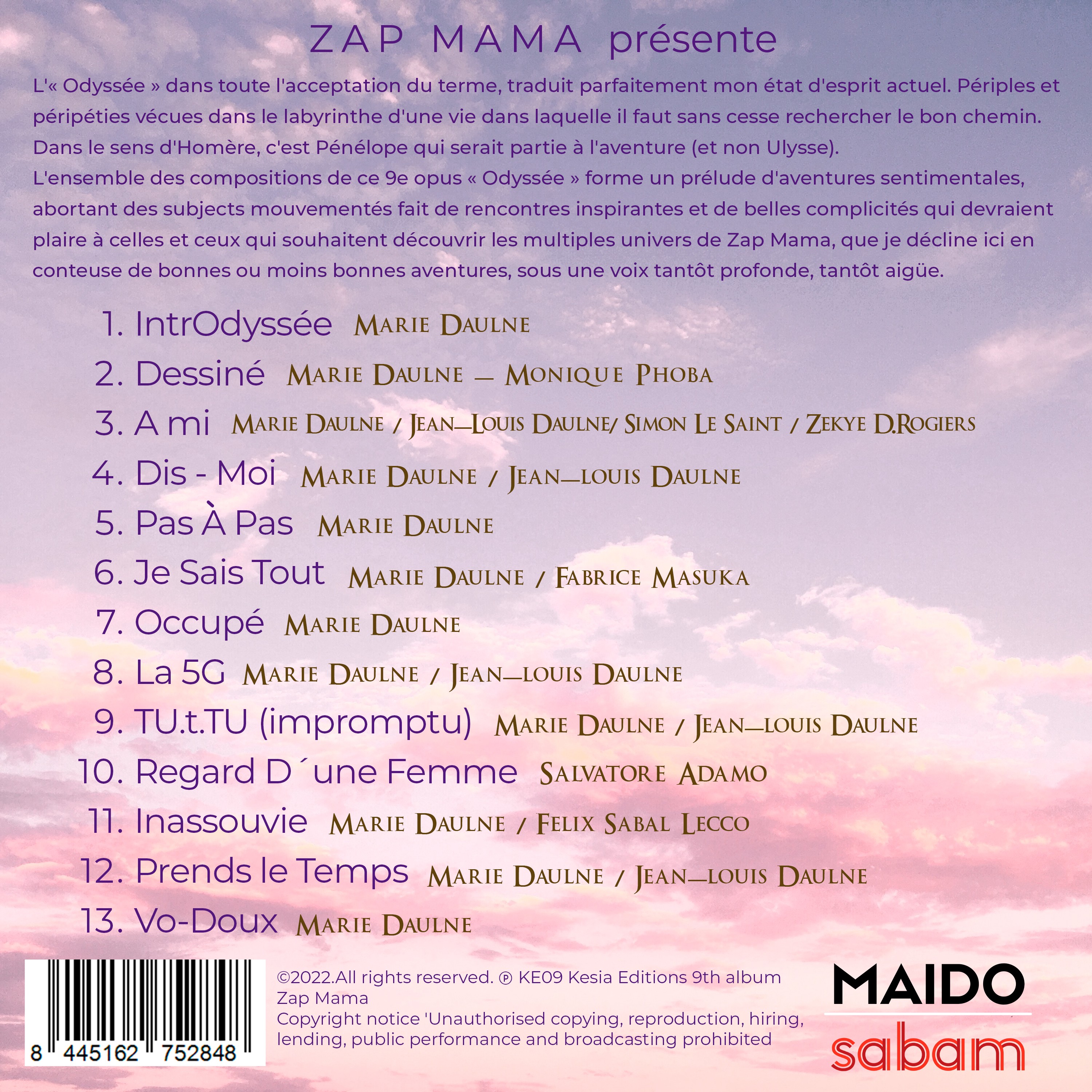 ZAP MAMA - ODYSSEE - Diggers Factory