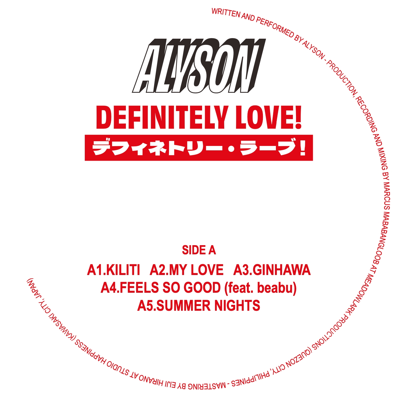 ALYSON - DEFINITELY LOVE! - Diggers Factory